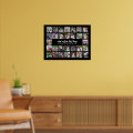 30 Photo Collage Grid - 2 Text boxes - black white Poster | Zazzle