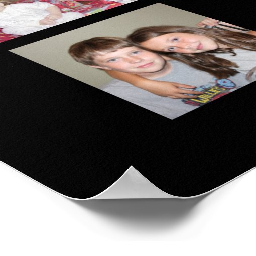 30 Photo Collage Grid - 2 Text boxes - black white Poster | Zazzle