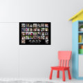 30 Photo Collage Grid - 2 Text boxes - black white Poster | Zazzle