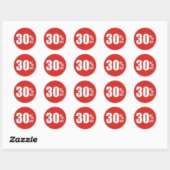 30% Thirty Percent OFF Discount Sale Sticker | Zazzle