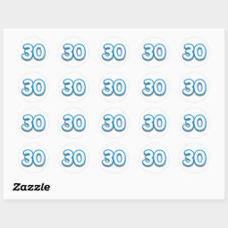 30 Year Birthday or Anniversary - Add Text Classic Round Sticker | Zazzle