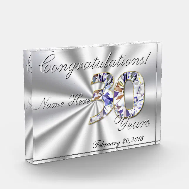 30 Year Congratulations Award | Zazzle