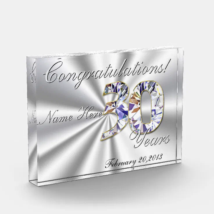 30 Year Congratulations Award | Zazzle