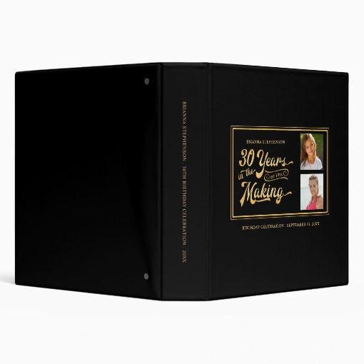 30 YEARS IN THE MAKING Retro Birthday Photo Album 3 Ring Binder | Zazzle