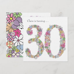 30th 30 Ladies Birthday Party Custom Invitation | Zazzle