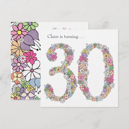 30th 30 Ladies Birthday Party Custom Invitation | Zazzle