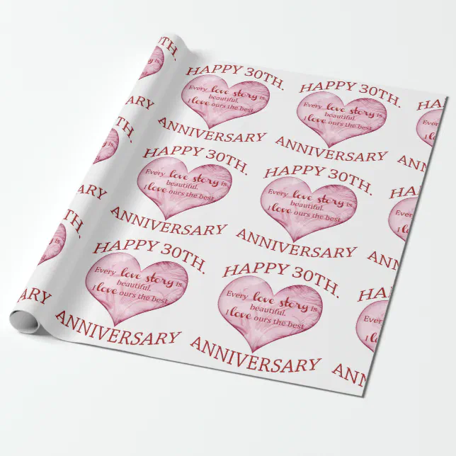 30th. Anniversary Wrapping Paper | Zazzle