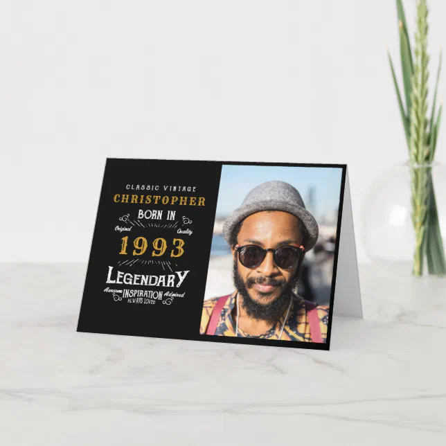 30th Birthday 1993 Photo Template Legendary | Zazzle