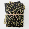 30th Birthday Black & Gold Number Pattern 30 Wrapping Paper Sheets | Zazzle