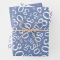 30th Birthday Blue & White Number Pattern 30 Wrapping Paper Sheets | Zazzle
