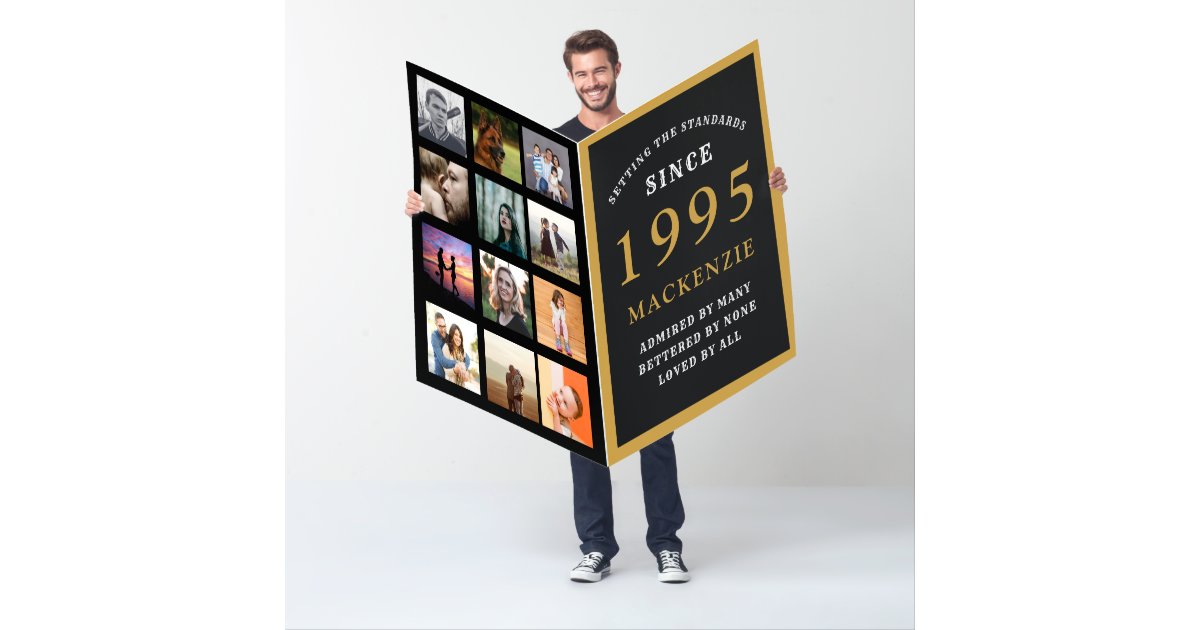 30th Birthday Born 1995 Photo Template Giant Card | Zazzle
