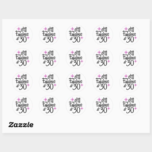 30th Birthday Classic Round Sticker | Zazzle