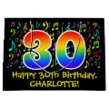 30th Birthday - Colorful Music Symbols, Rainbow 30 Large Gift Bag | Zazzle