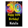 30th Birthday Colorful Rainbow Extra Large Jumbo Card | Zazzle