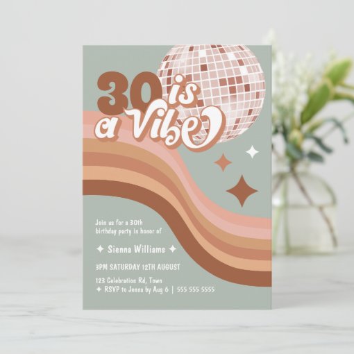 30th Birthday Disco Ball Birthday Invitation Zazzle