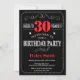 30th Birthday Invitation Red and Black Chalkboard | Zazzle