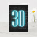 30th Birthday Neon Sign on Brick Card | Zazzle