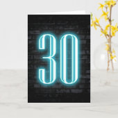 30th Birthday Neon Sign on Brick Card | Zazzle