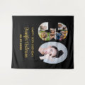 30th Birthday Number 30 Photo Collage Modern Black Tapestry | Zazzle