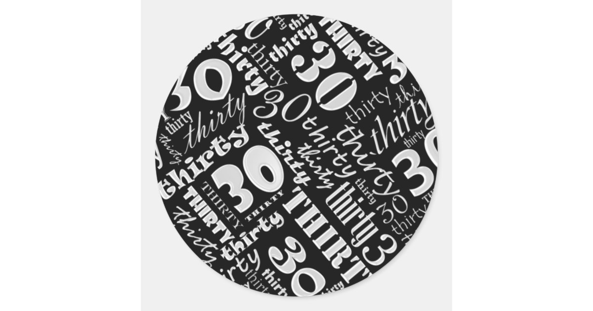 30th Birthday Party Sticker | Zazzle