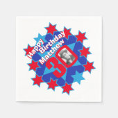 30th birthday photo and name red star napkins | Zazzle