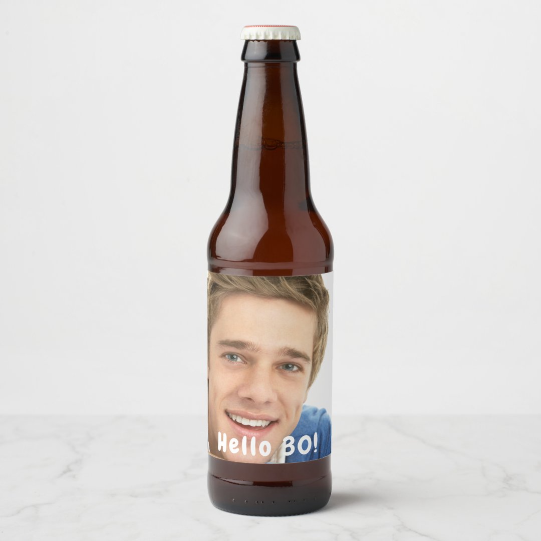 30th birthday photo hello 30 guys men beer bottle label | Zazzle