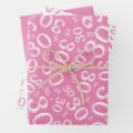 30th Birthday Pink & White Number Pattern 30 Wrapping Paper Sheets | Zazzle