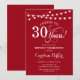 30th Birthday - Red White Invitation | Zazzle