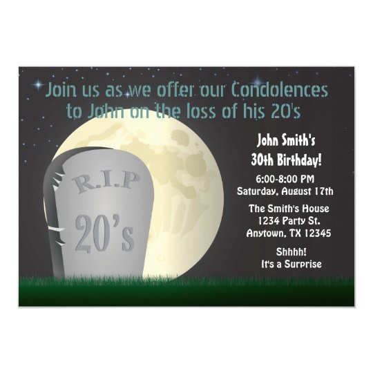 30th Birthday RIP 20s Invitation | Zazzle.com
