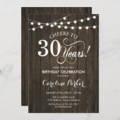 30th Birthday - Rustic Wood Pattern Invitation | Zazzle