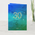 30th Birthday - Star Numbers - Blue Green - Age 30 Card | Zazzle