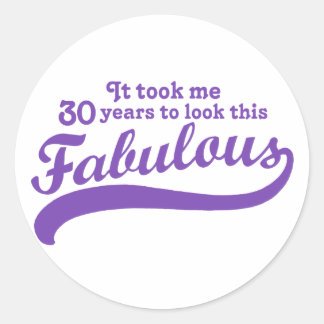 30th Birthday Round Sticker