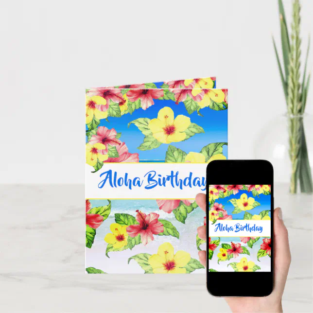 30th Birthday Tropical Flower Beach Aloha Hibiscus Invitation | Zazzle