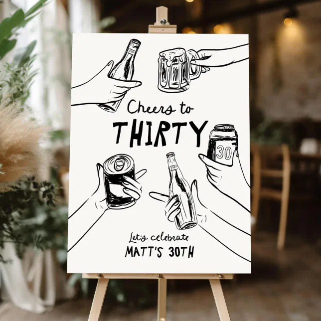 30th Birthday welcome sign Template, Male 30th bir | Zazzle