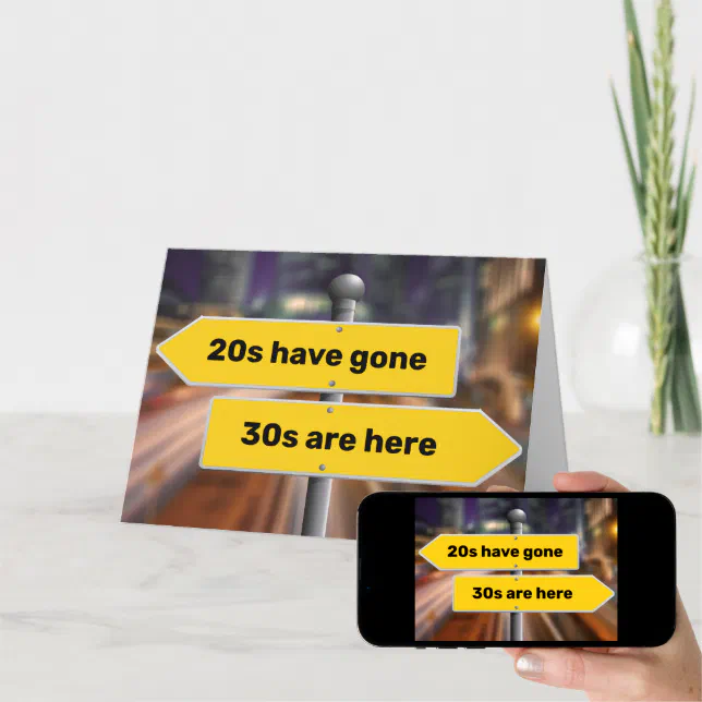 30th Birthday Yellow Street Signs Add Your Name Card | Zazzle