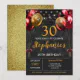 30th Invite Red Black Gold birthday Invitation | Zazzle