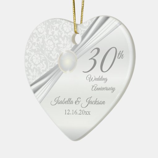 30th Pearl Anniversary Ceramic Ornament | Zazzle