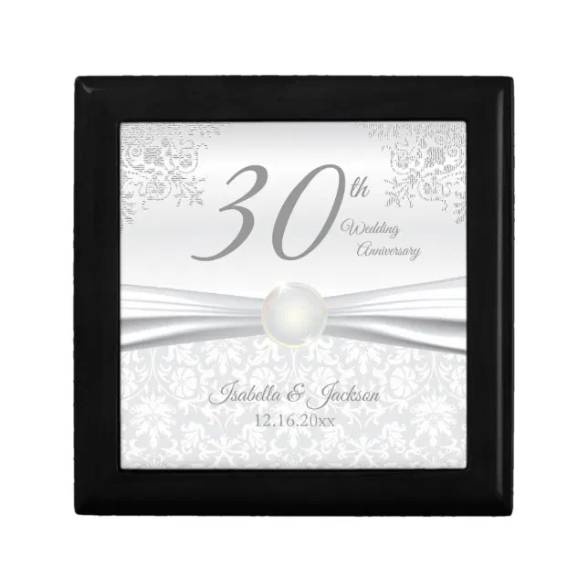 30th Pearl Wedding Anniversary Design Gift Box | Zazzle