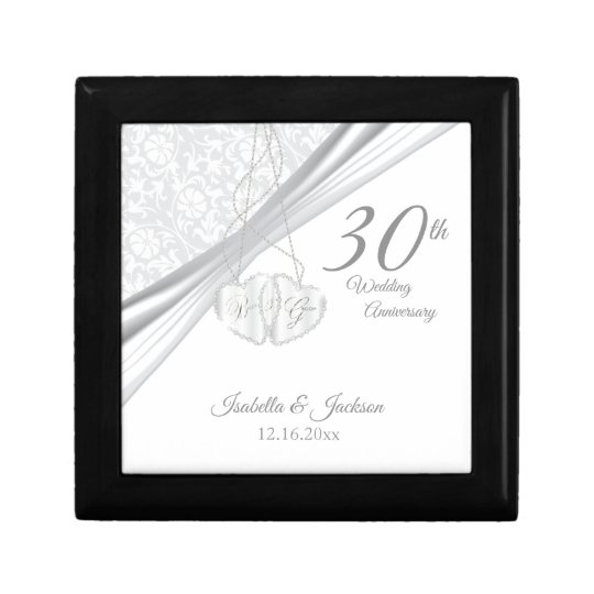 30th Pearl Wedding Anniversary Design Keepsake Box | Zazzle.com
