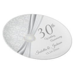 30th Pearl Wedding Anniversary Keepsake Design Plate | Zazzle