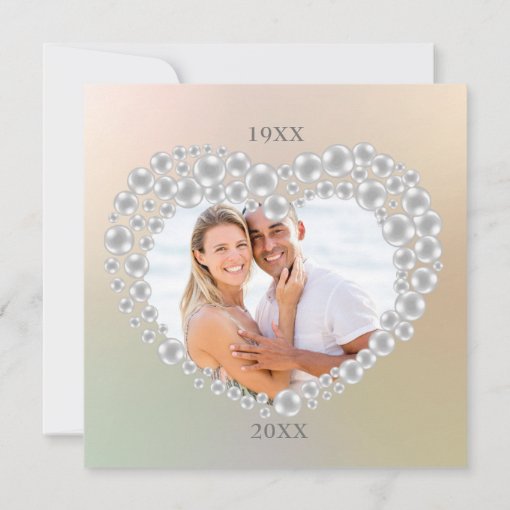 30th Pearl Wedding Anniversary Photo Square Invita Invitation | Zazzle