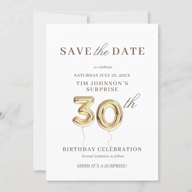 30th Save the Date Invitation | Zazzle
