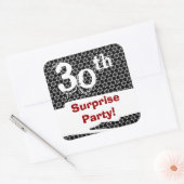 30th SURPRISE Birthday Red White Black W1979 Square Sticker | Zazzle
