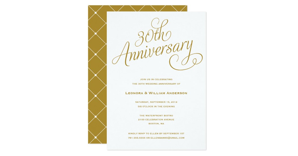 30TH | WEDDING ANNIVERSARY INVITATIONS | Zazzle