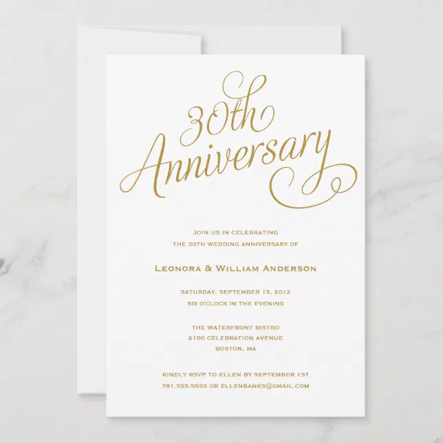 30TH | WEDDING ANNIVERSARY INVITATIONS | Zazzle