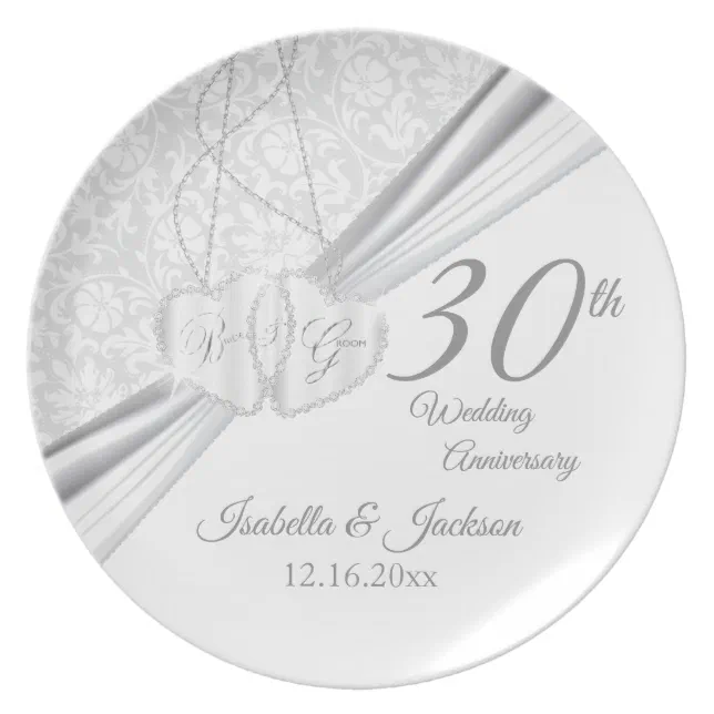 30th Wedding Anniversary Keepsake Design Plate | Zazzle
