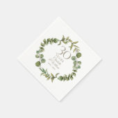 30th Wedding Anniversary Pearl Greenery Garland Napkins | Zazzle