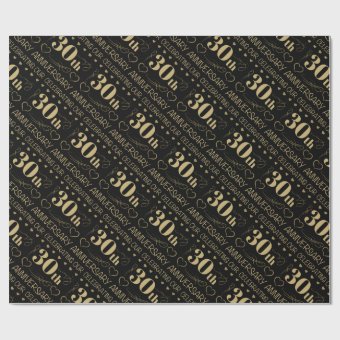 30th Wedding Anniversary Wrapping Paper | Zazzle