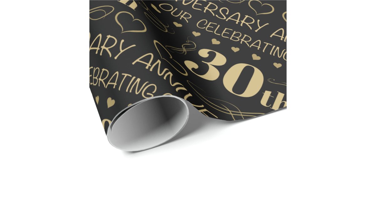 30th Wedding Anniversary Wrapping Paper | Zazzle