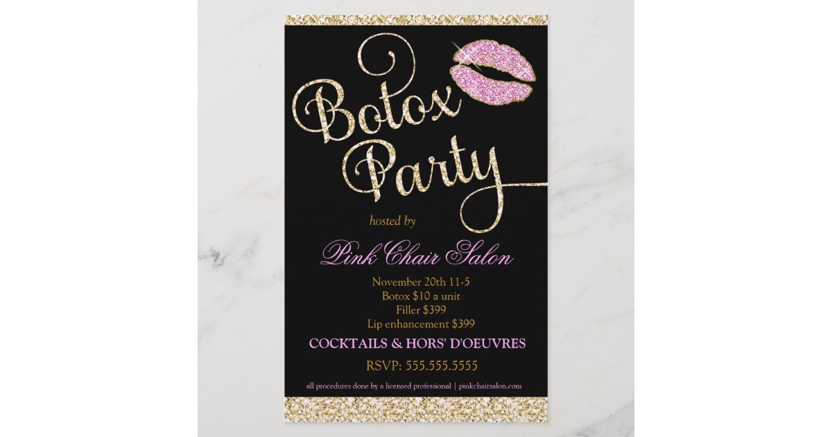 311 Botox Party Sparkle Lips Flyer | Zazzle